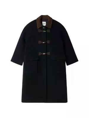 Sandro Toggle-fastening Shirt-collar Wool Coat - Blue
