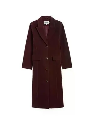 Apparis Lauren Faux-suede Button-up Single-breasted Coat - Red