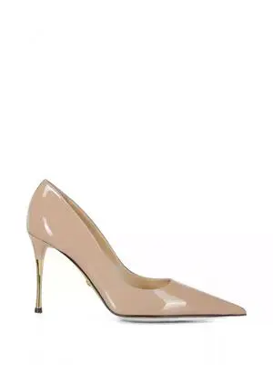 Mach & Mach Patent-leather Pointed-toe Pumps - Neutrals