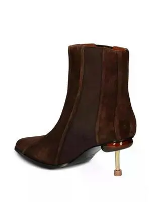 4CCCCEES Sculptural-heel Suede Ankle Boots