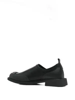 LINDA BAUMANN Logo-plaque Square-toe Loafers