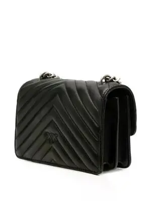 Pinko Small Love Chevron-quilted Shoulder Bag - Black