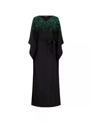 Roberto Cavalli Sequin-embellished Belted Maxi Dress - Black