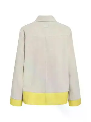 Loewe Turn-up Jacket In Suede Lambskin - Grey