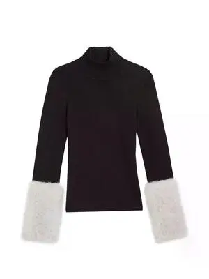 Apparis Aspen Faux-fur Cuff Sweater - Black