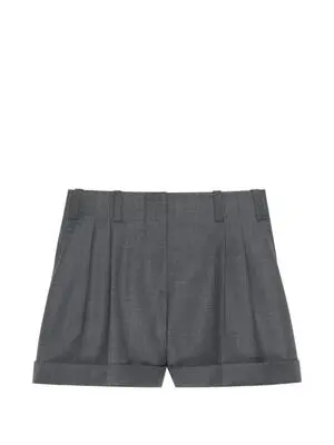 Givenchy Double Pleat Shorts In Wool - Grey