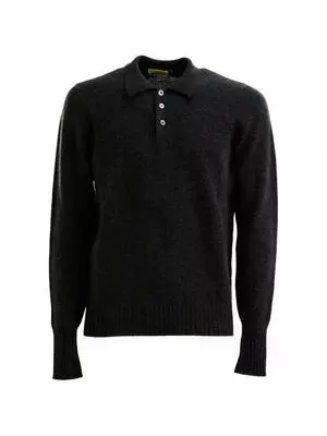 DRUMOHR Button-fastening Polo-collar Sweater - Grey