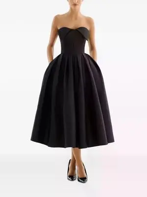 ADAMARIS Strapless Pleated Midi Dress