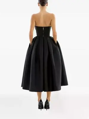 ADAMARIS Strapless Pleated Midi Dress