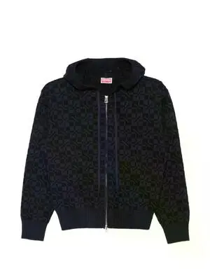 Kenzo Zip-up Hooded Cardigan - Blue