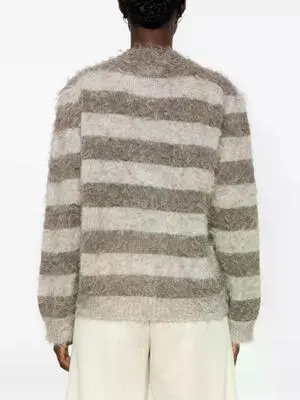 SOLOTRE Striped Brushed Cardigan