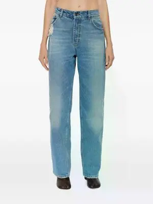 THE MANNEI Distressed Straight-leg Jeans