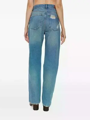 THE MANNEI Distressed Straight-leg Jeans
