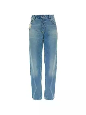 THE MANNEI Distressed Straight-leg Jeans - Blue