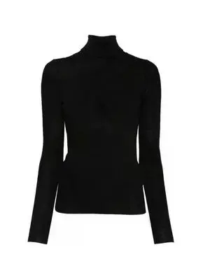 SOLOTRE Ruched Roll-neck Sweater