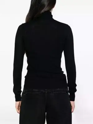 SOLOTRE Ruched Roll-neck Sweater