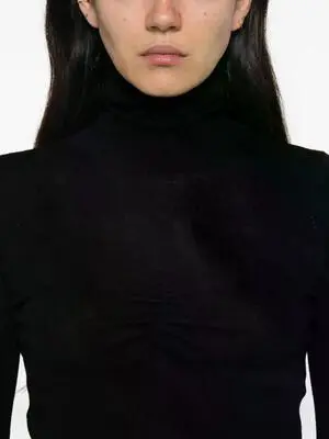 SOLOTRE Ruched Roll-neck Sweater