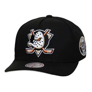 Mitchell & Ness Anaheim Ducks Double Clutch Pro Pinch Snapback Hat - Black
