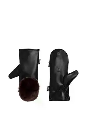 Apparis Noa Faux-fur Trim Mittens - Black