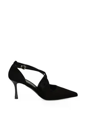ALBANO Serene Crossover-strap Pointed-toe Pumps - Black