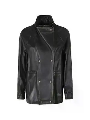 SEMICOUTURE Alanis Double-breasted Leather Jacket