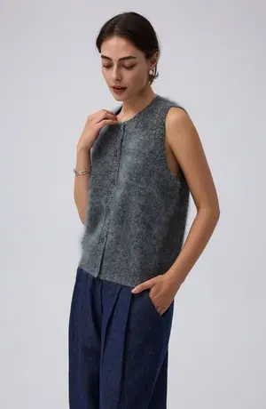 JUANA Brushed Wool-blend Vest