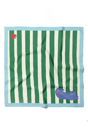 CENTINELLE Cat Stripes Cotton Bandana - Blue