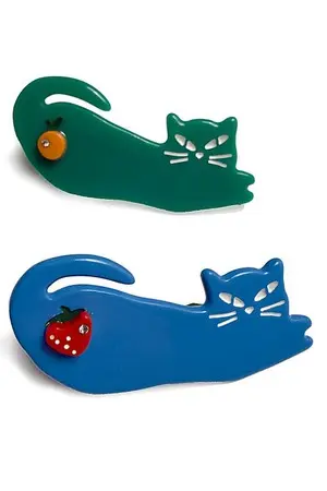 CENTINELLE Fruit Cats Hair Clip Duo - Multicolor