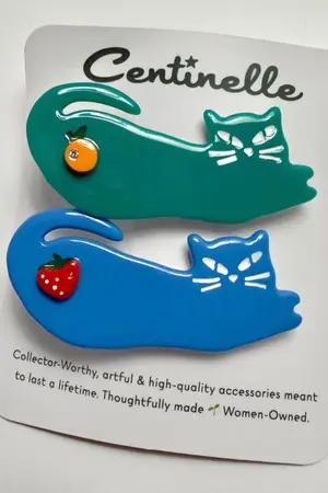 CENTINELLE Fruit Cats Hair Clip Duo - Multicolor