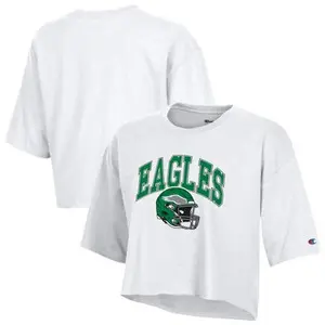Champion Philadelphia Eagles Boyfriend Cropped T-shirt - White