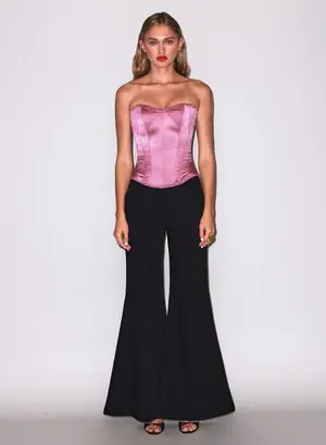 FLEUR DU MAL Flared Tuxedo Pant - Black
