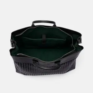 MARC NOLAN Woven Calfskin Leather Weekender