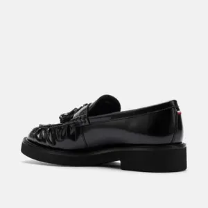 MARC NOLAN Ella Pleated Tassel Loafer - Black