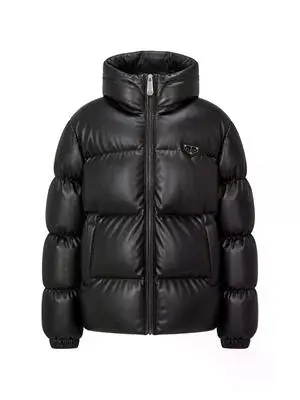 Philipp Plein Eco-leather Puffer Jacket - Black