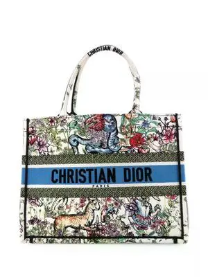 DIOR Book Embroidered Canvas Medium Tote Bag