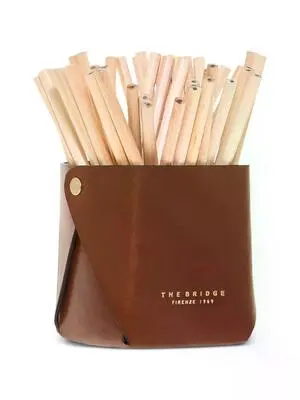 THE BRIDGE Logo-print Leather Pen Holder - Brown