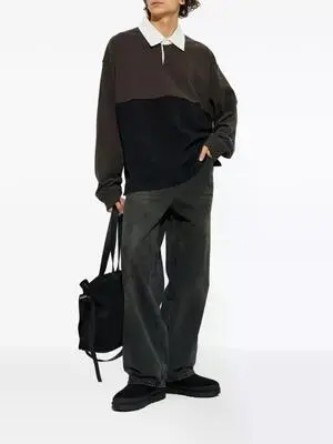 AGOLDE Blocked Rugby Colour-block Long-sleeve Polo Shirt