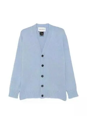 AMARANTO Button-up V-neck Cardigan - Blue