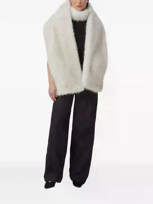 Apparis Dame Tipped Faux-fur Shawl - Neutrals