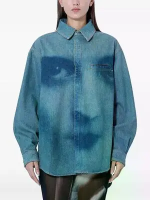 JEAN PAUL GAULTIER Graphic Face-print Denim Shirt