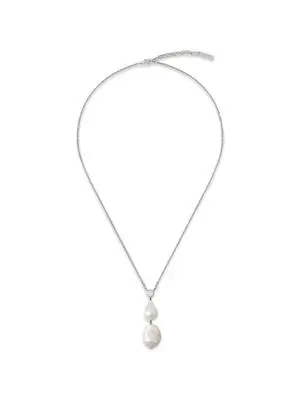 Givenchy Crystal Pearl Necklace In Metal, Crystals And Pearls - Silver