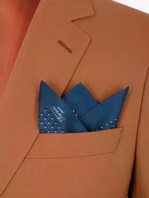 FURSAC Polka-dot Silk Pocket Square - Blue