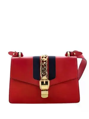 Gucci Sylvie Leather Small Shoulder Bag - Red