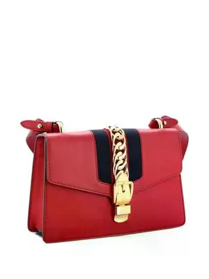 Gucci Sylvie Leather Small Shoulder Bag - Red