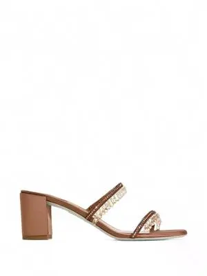 Rene Caovilla Chandelier Crystal-embellished Heeled Sandals Brown