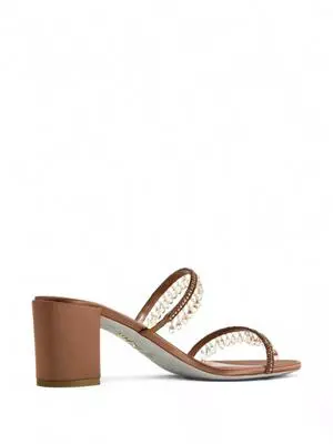 Rene Caovilla Chandelier Crystal-embellished Heeled Sandals - Brown