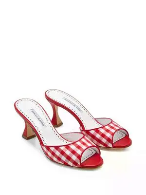 Manolo Blahnik Jadara Gingham Mules