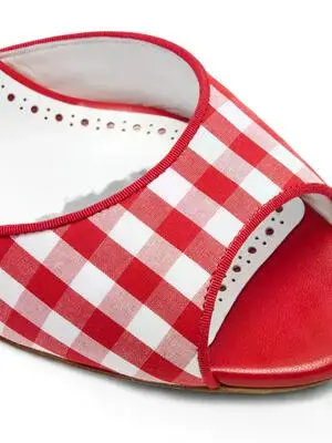 Manolo Blahnik Jadara Gingham Mules