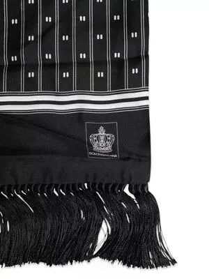 Dolce & Gabbana Striped Fringed Scarf