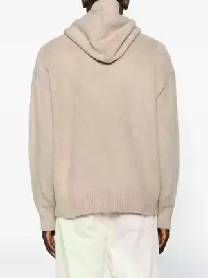 ROBERTO COLLINA Brushed-knit Hoodie - Neutrals